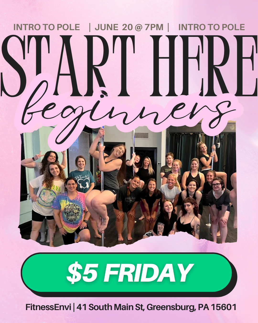 $5 Friday Intro to Pole Dancing – Downtown Greensburg Project